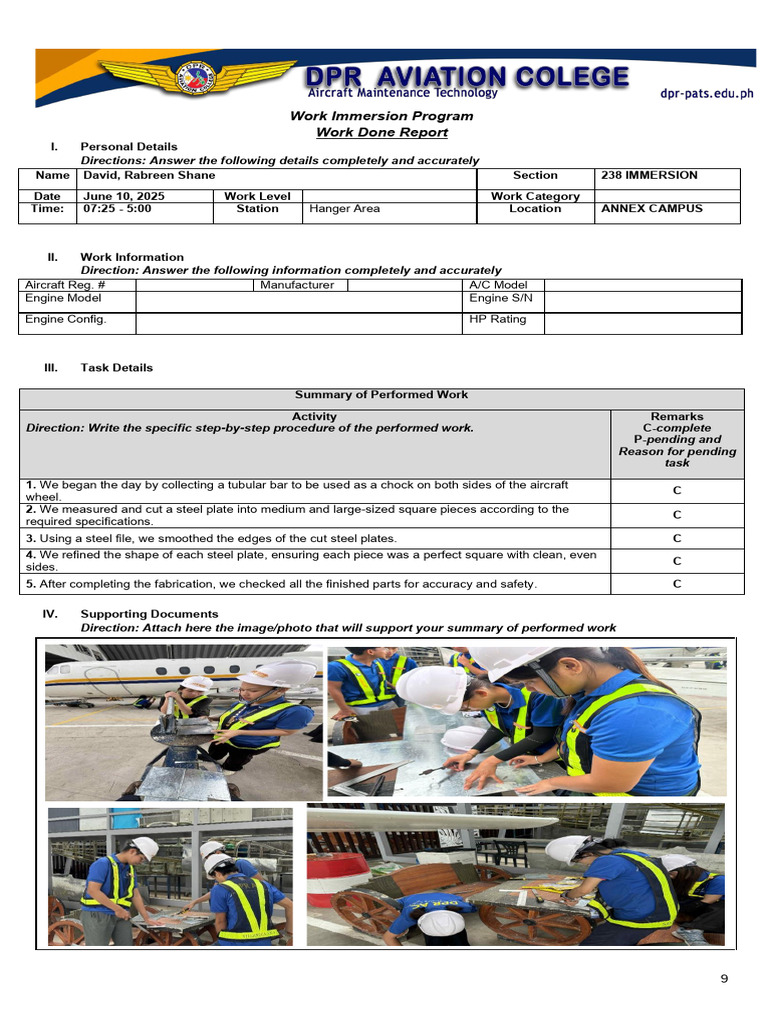 Work Done Report Template DAY 05 | PDF