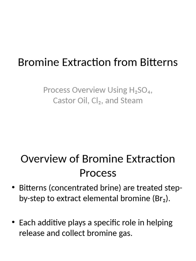 Bromine Extraction From Bitterns | PDF
