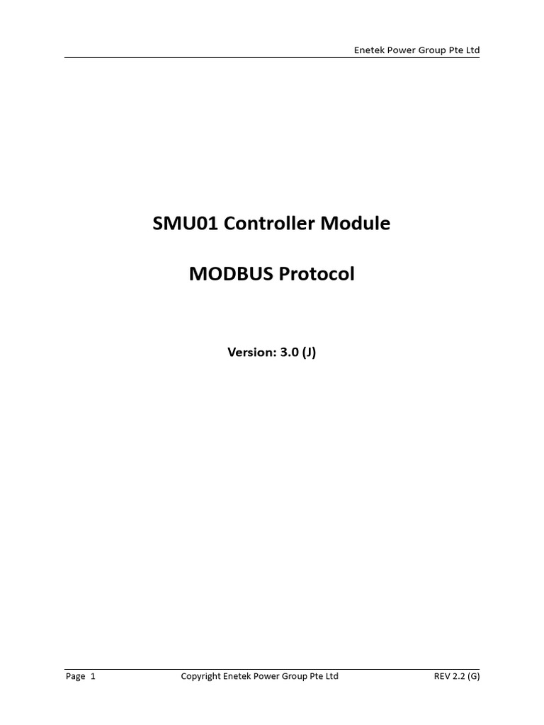 Manual - SMU01 (Modbus Protocol) V3.0 (J) | PDF | Computing | Computer Networking