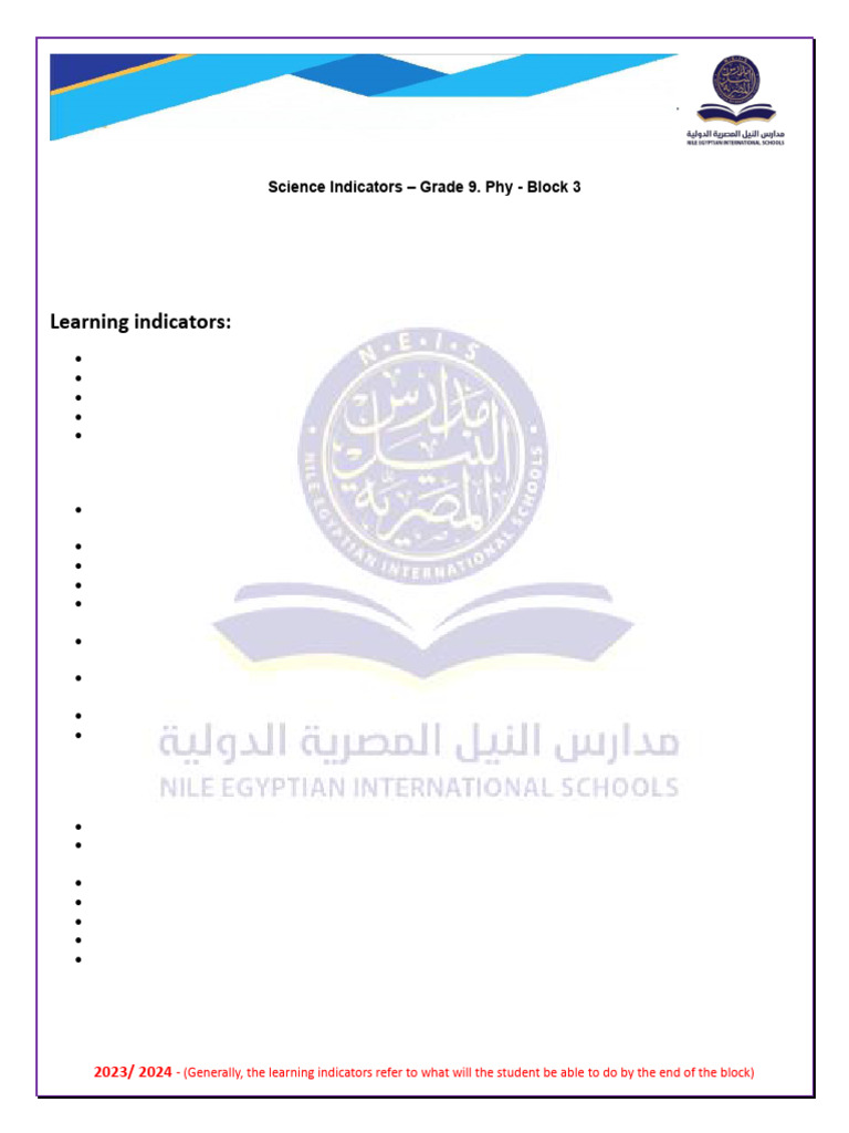 Science Indicators - Grade 9.phy - Block 3 | PDF | Thermal Conduction | Heat Transfer