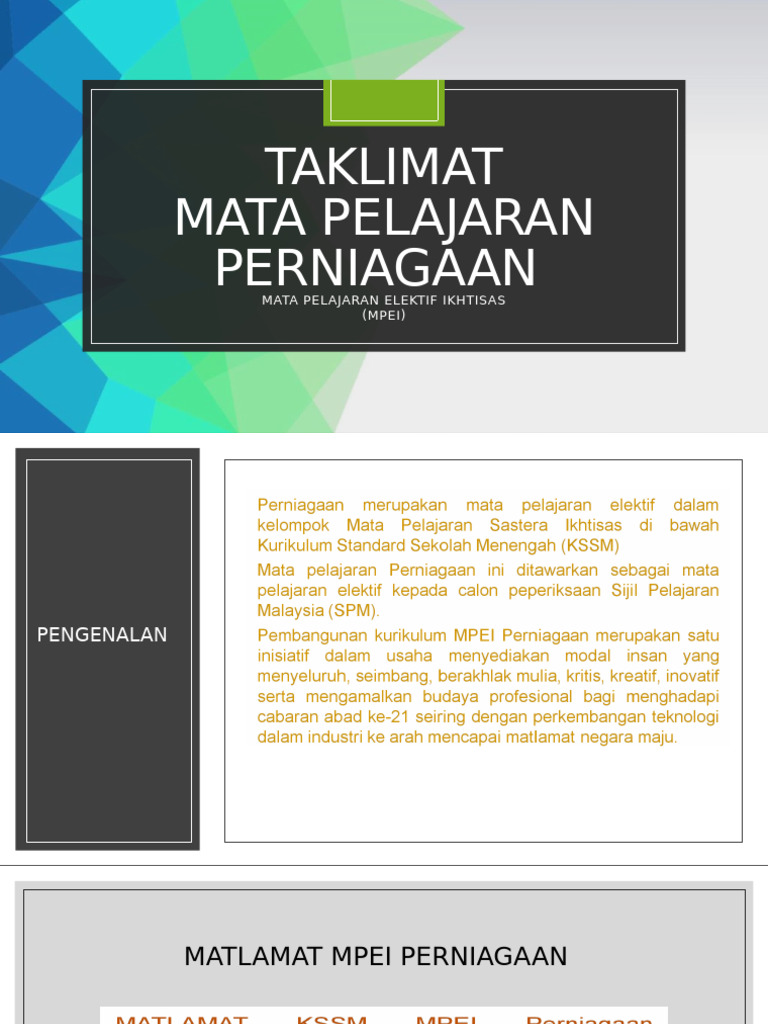 Taklimat Subjek Perniagaan | PDF