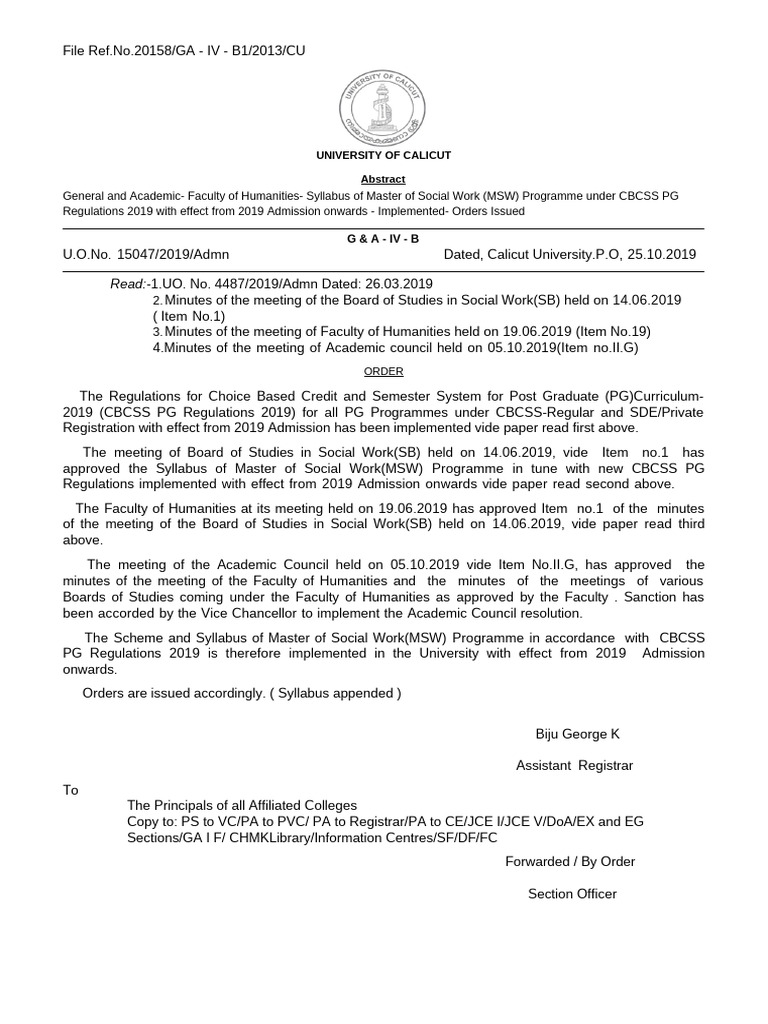 Syllabus of Master of Social Work Final Autosaved 2 | PDF | Sociology ...