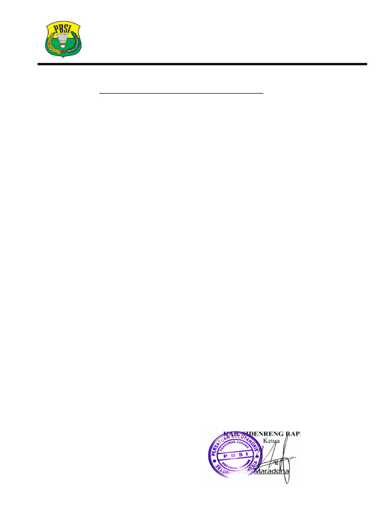 Permohonan Rekomendasi PBSI | PDF