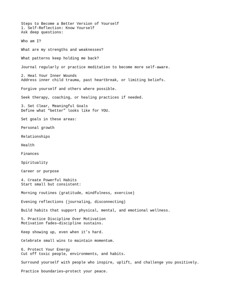 Steps to Personal Growth and Self-Improvement | PDF | Disciplines ...