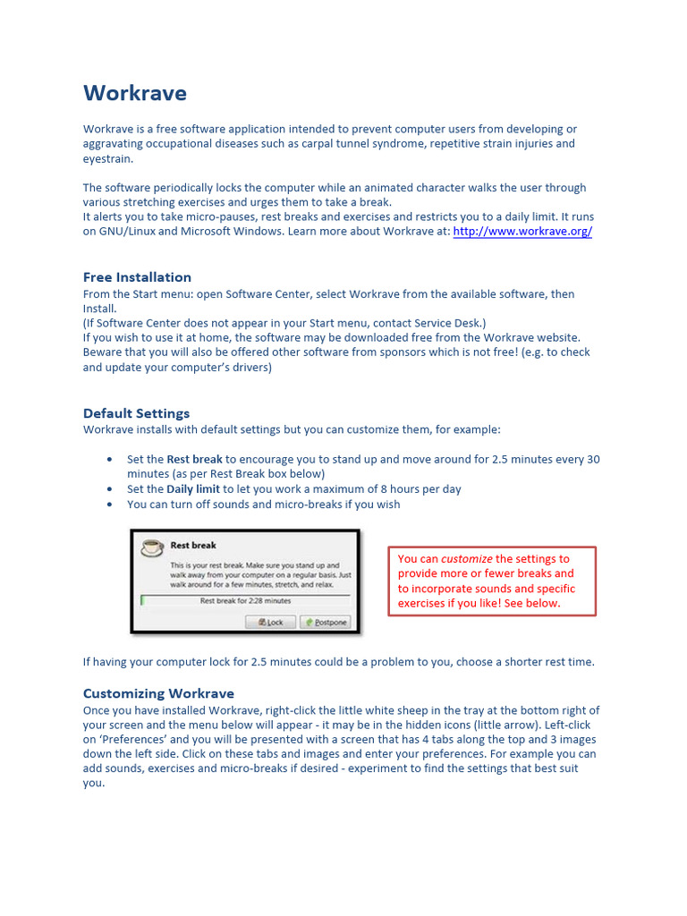 Workrave How To Use | PDF | Graphical User Interfaces | User Interface