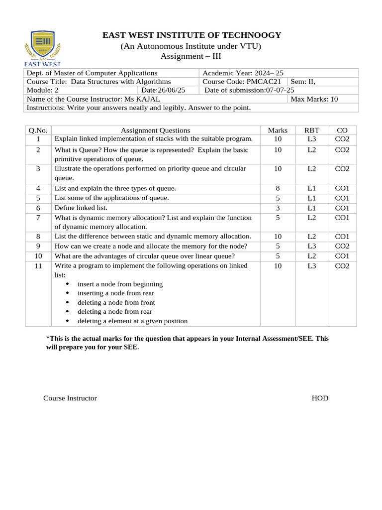 Dsa Assignment 3 | PDF