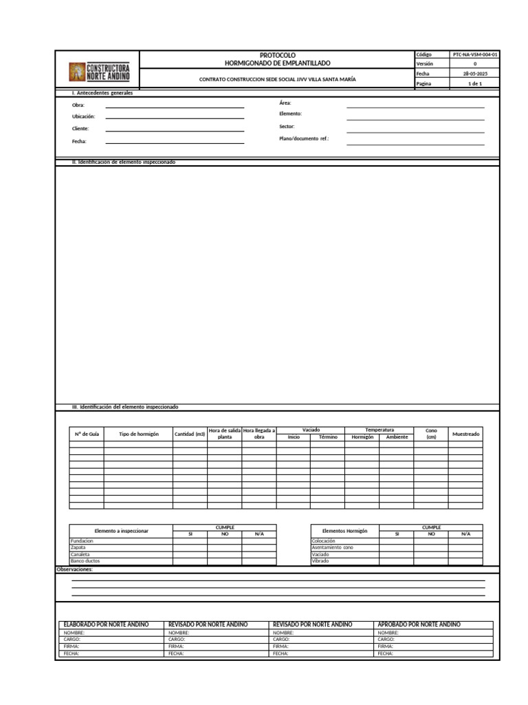 PTC-NA-VSM-004-01 Emplantillado | PDF