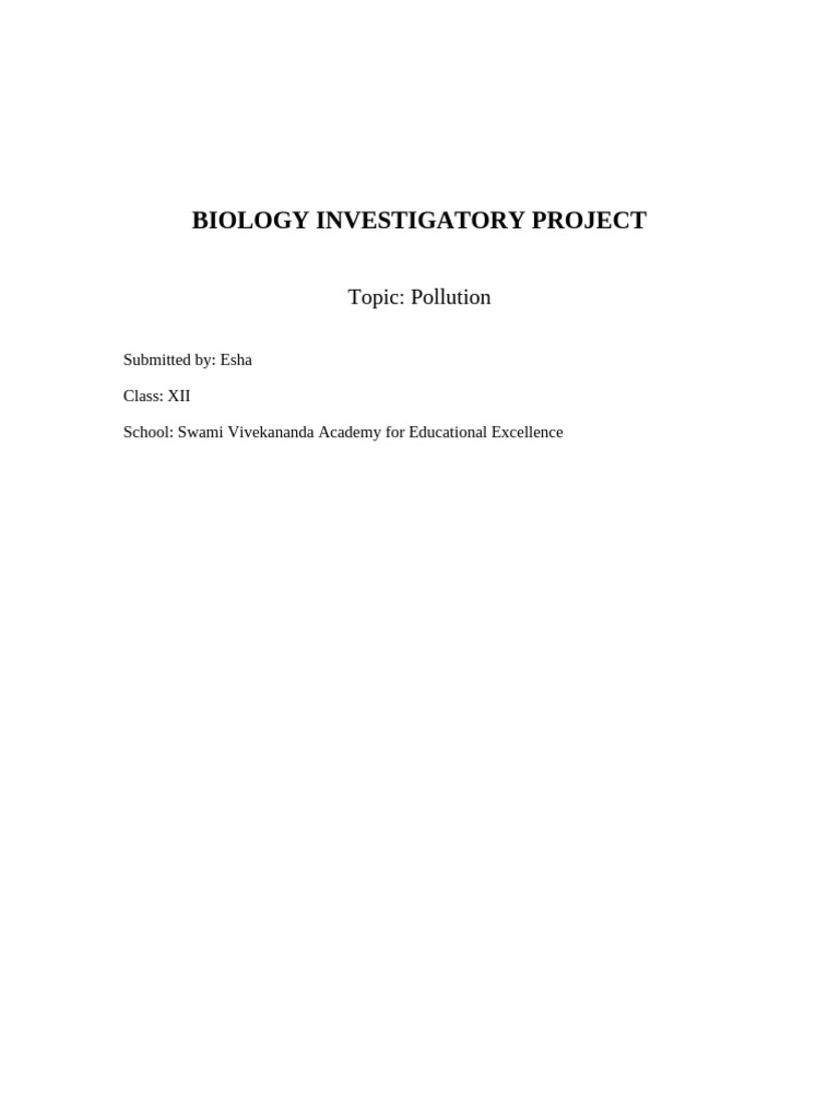 Biology Project Pollution Esha | PDF | Pollution | Waste