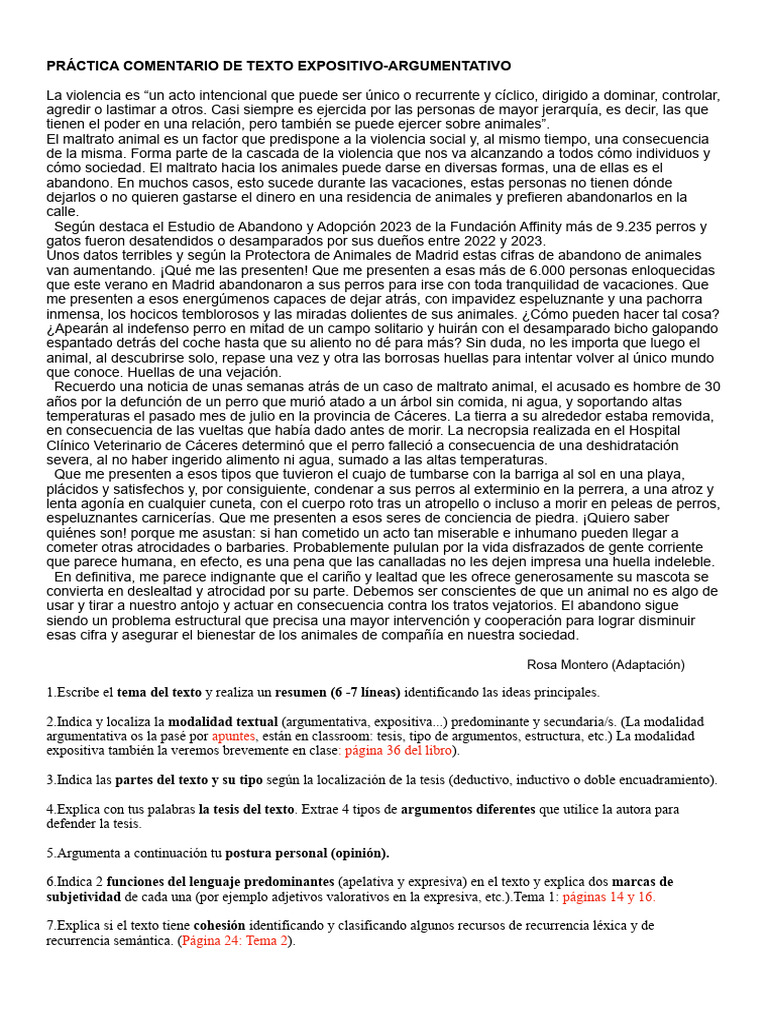 Práctica Texto Expositivo-Argumentativo | PDF