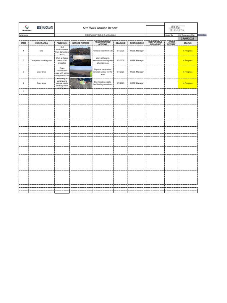 Site Walk Around Report-0004 | PDF