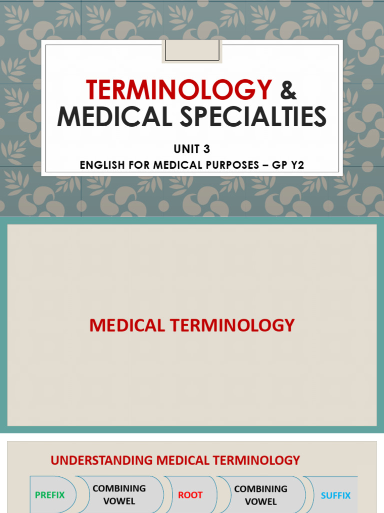135 2021 U3 Med Term Specialties VOC | PDF | Medicine | Pancreas