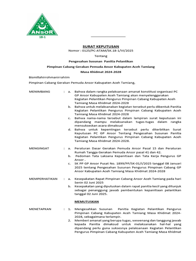 SK Panitia Ansor | PDF