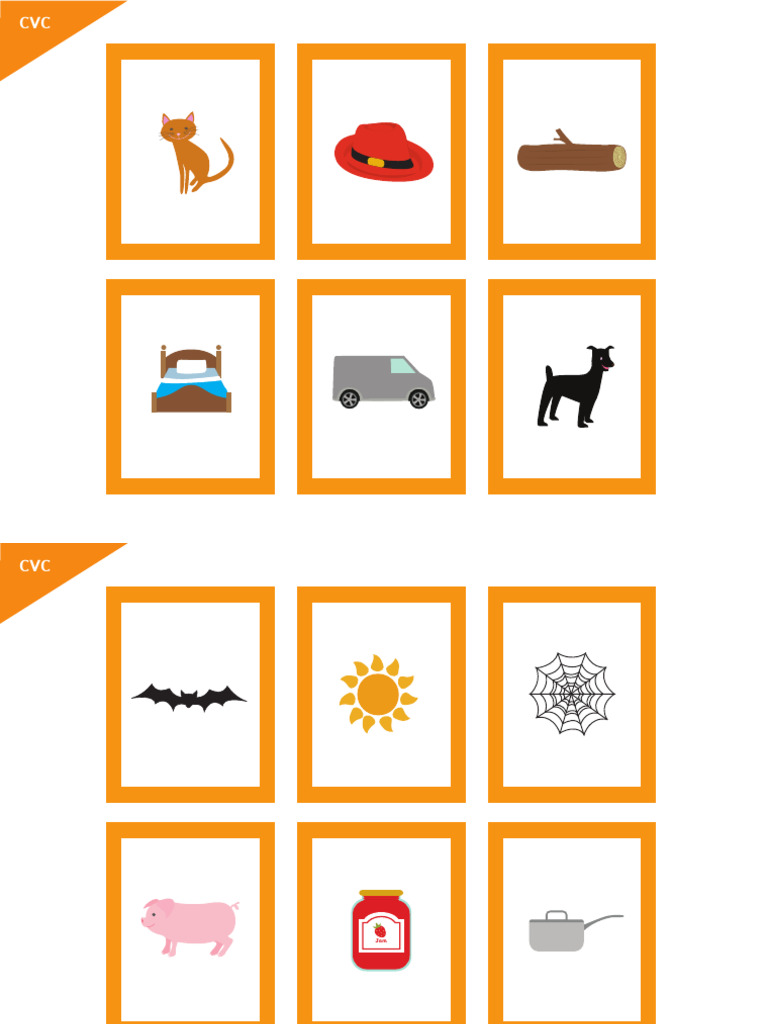 CVC, CCVC and CVCC Picture and Word Cards | PDF