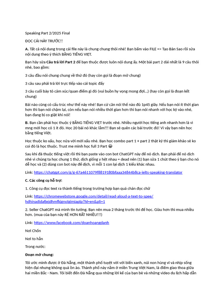 Speaking Part 2 | PDF
