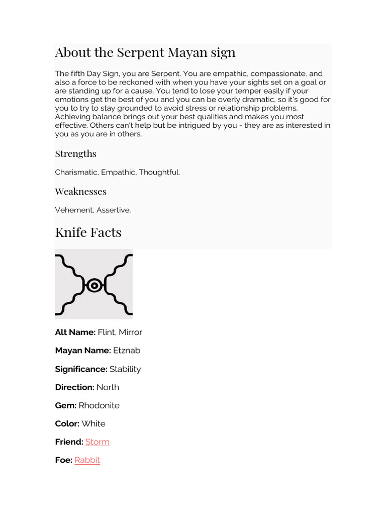 About The Serpent Mayan Sign | PDF