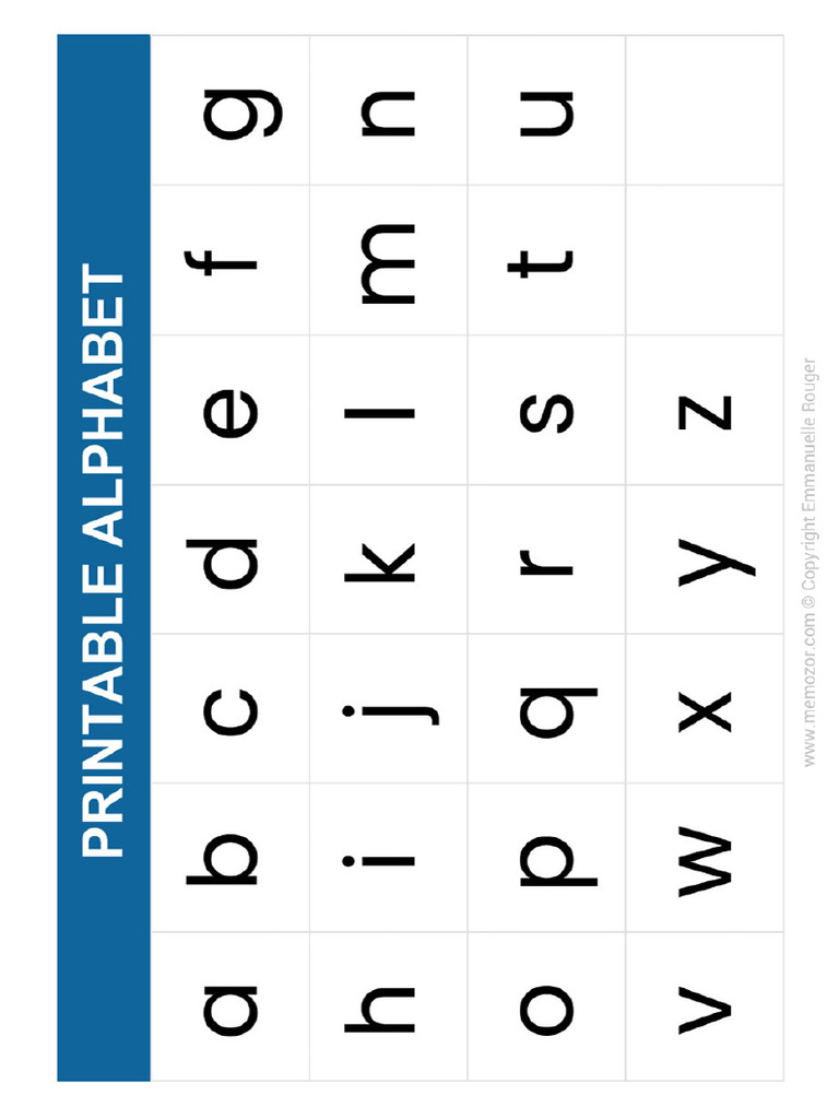 Printable Lowercase Alphabet | PDF