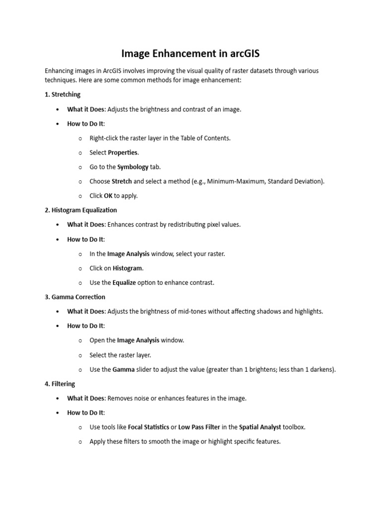 Raster Enhancement Techniques in ArcGIS | PDF | Image Editing | Image ...