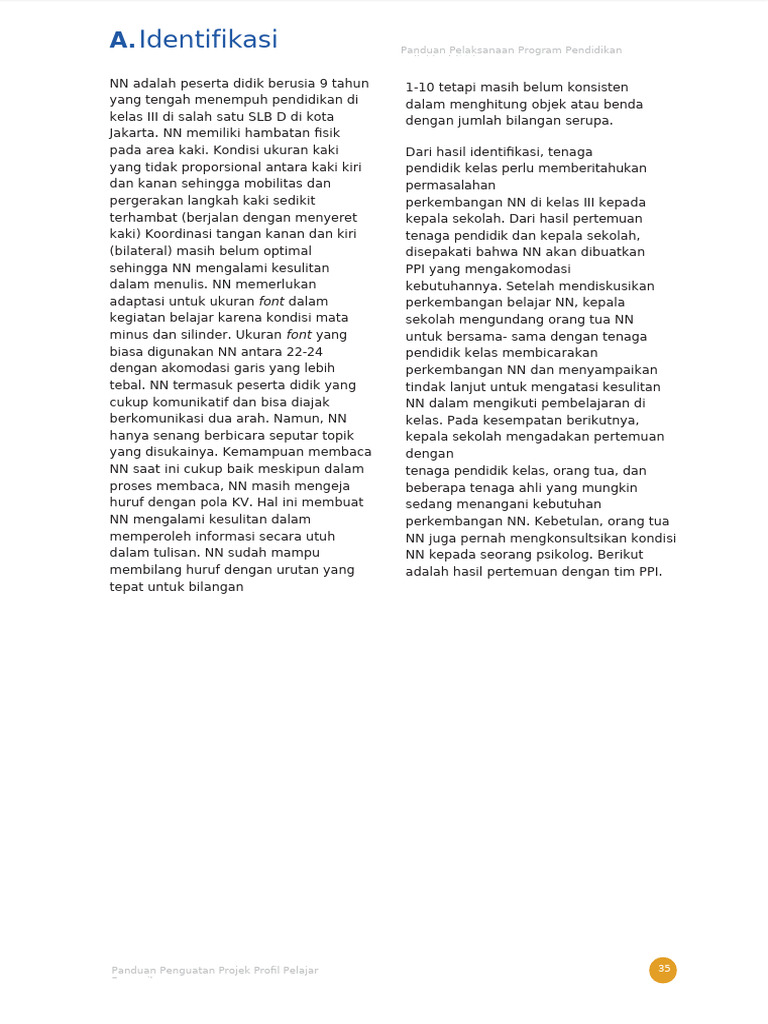 Pelaksanaan Program Pendidikan Individual | PDF