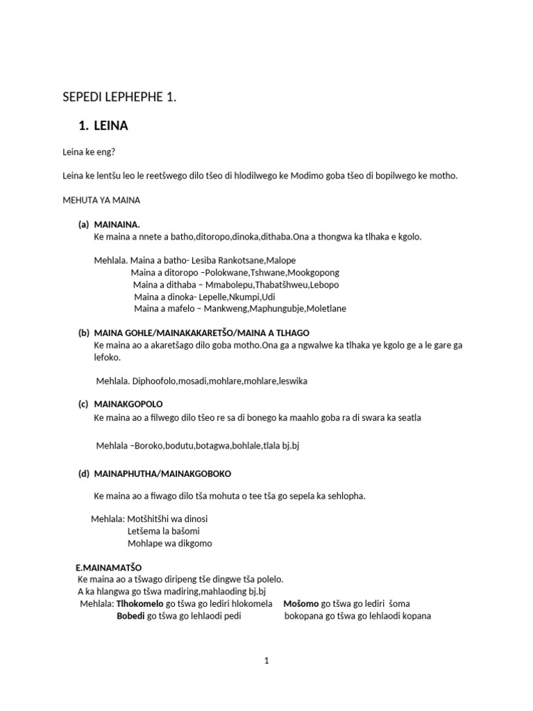 Sepedi Paper 1 2023 | PDF