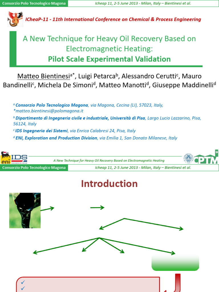 A New Technique For Heavy Oil Recovery Based On Electromagnetic Heating: Pilot Scale ...