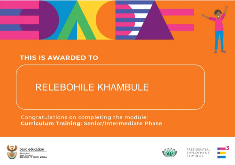 Relebohile Khambule - Curriculum Training, Senior or Intermediate Phase ...