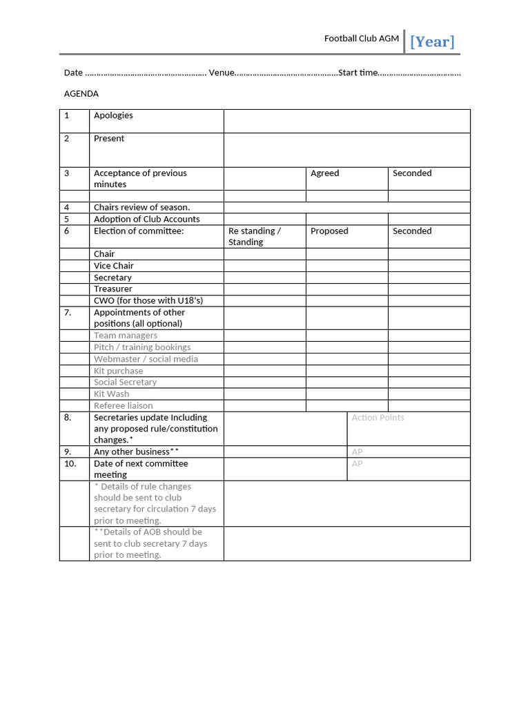 AGM Template | PDF