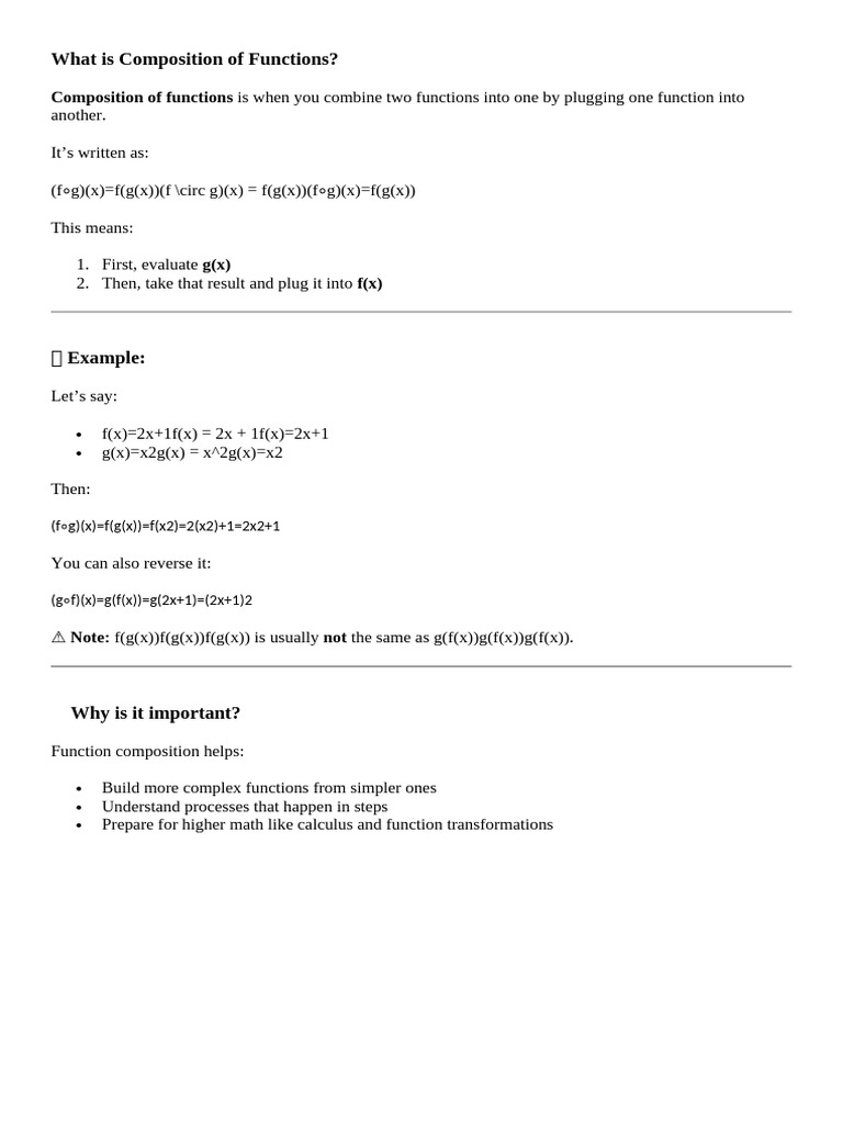 What Is Composition of Functions | PDF