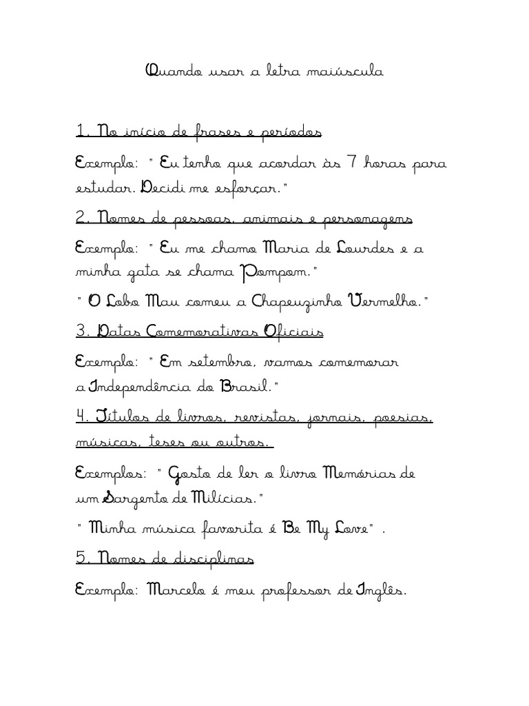 Regras de Uso de Letras Maiúsculas | PDF