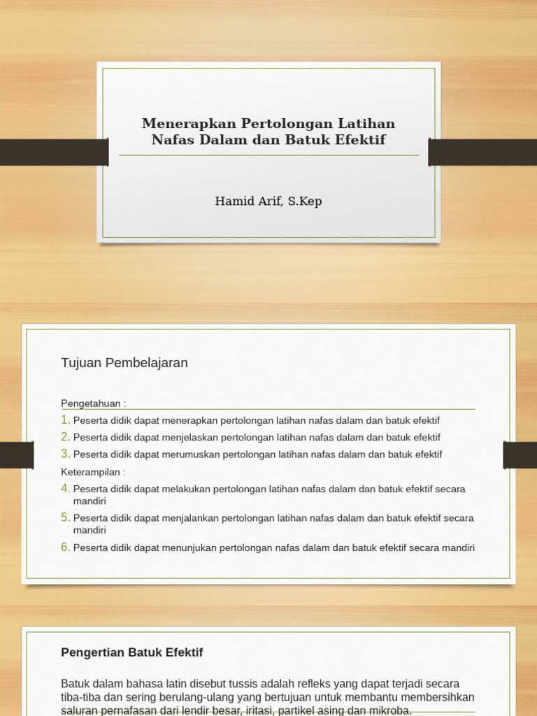 KD 3.29 Latihan Nafas Dalam Dan Batuk Efektif | PDF