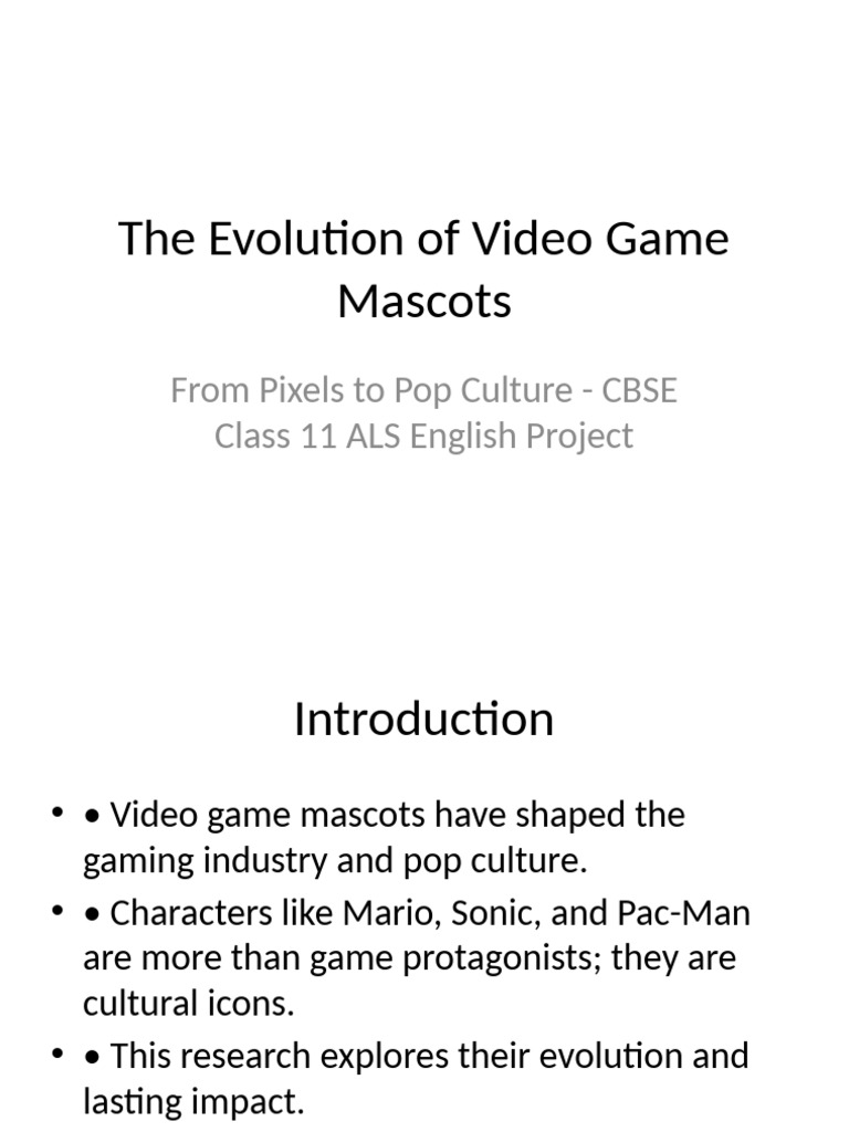 Evolution of Video Game Mascots | PDF