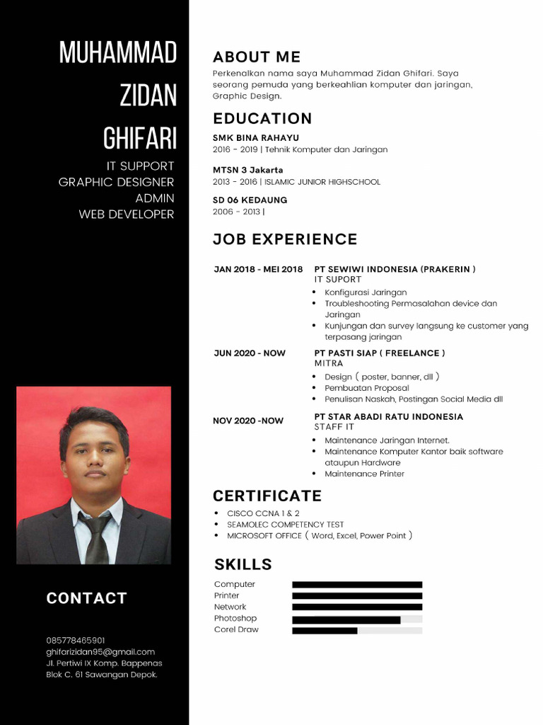 Surat Lamaran Kerja Muhammad Zidan | PDF | Computer Network | Cisco ...