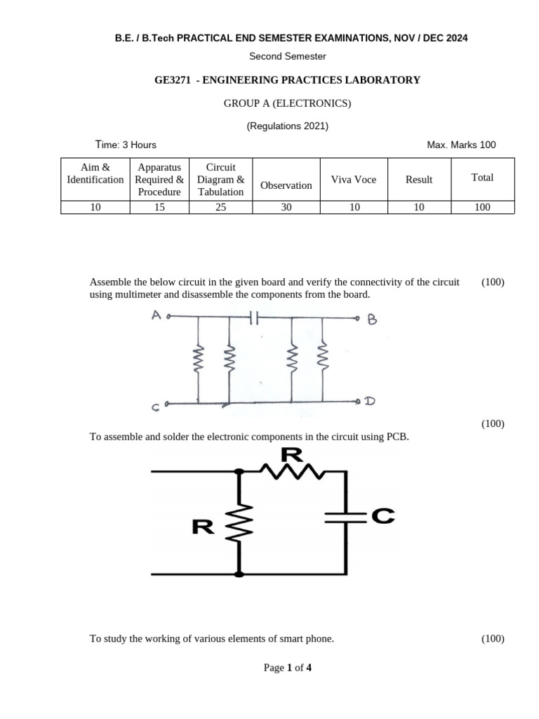 GE3271 - Electronics - SET - 1 | PDF