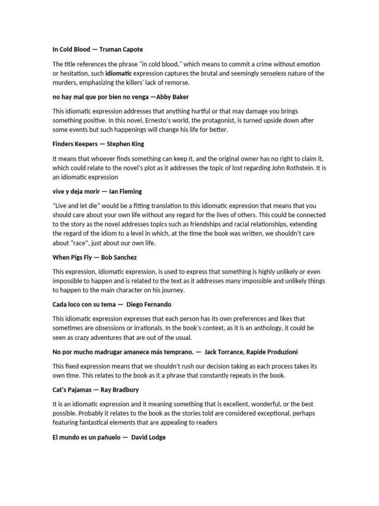 Third Assignment Professor Alexander | PDF | Idiom