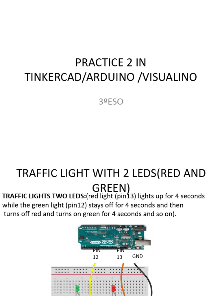 Practice 2 Tinkercad Two Leds | PDF