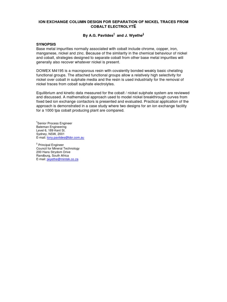 Ion Exchange Column Design | Download Free PDF | Chemical Kinetics ...