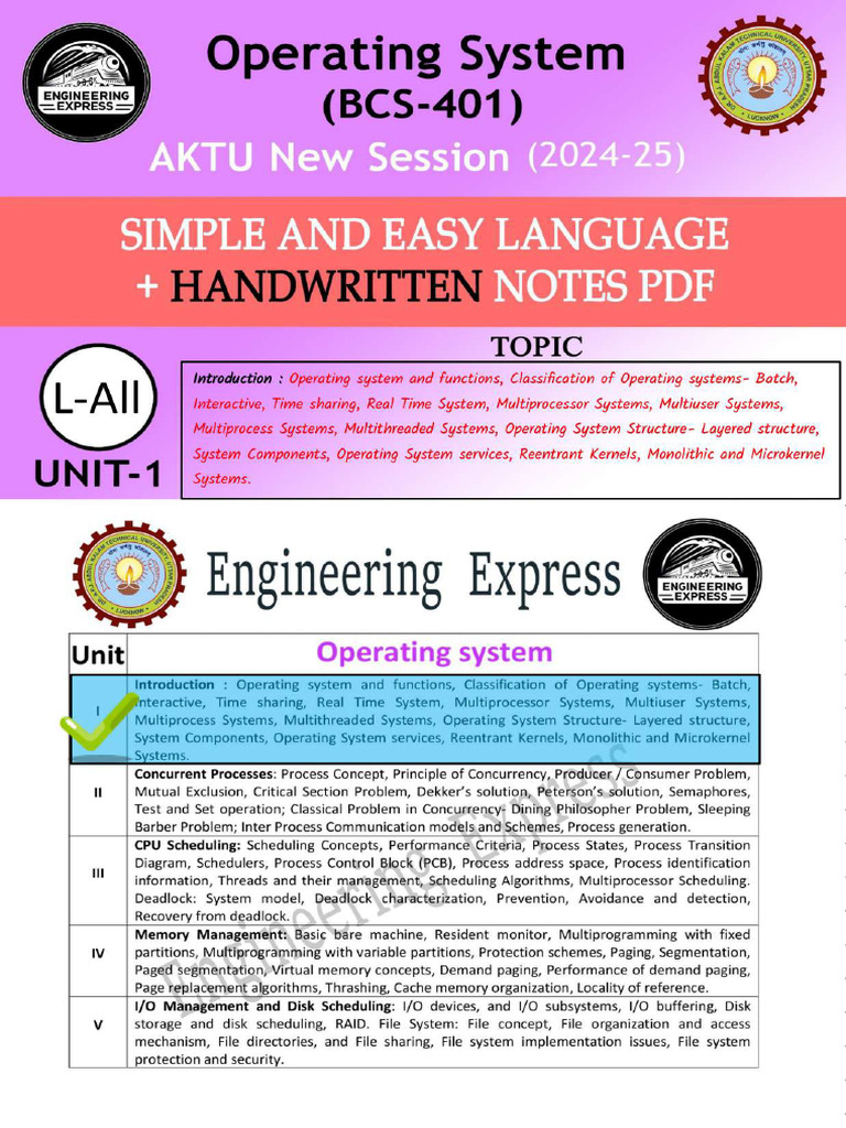 OS Unit-1 Complete | PDF