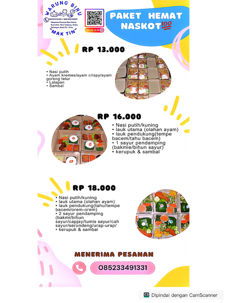 Price List Warung Biru | PDF