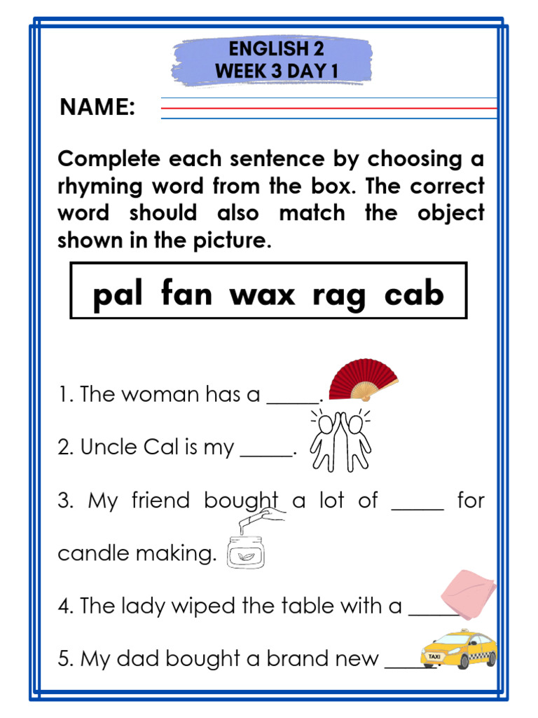 g2 English Worksheet w3 | PDF