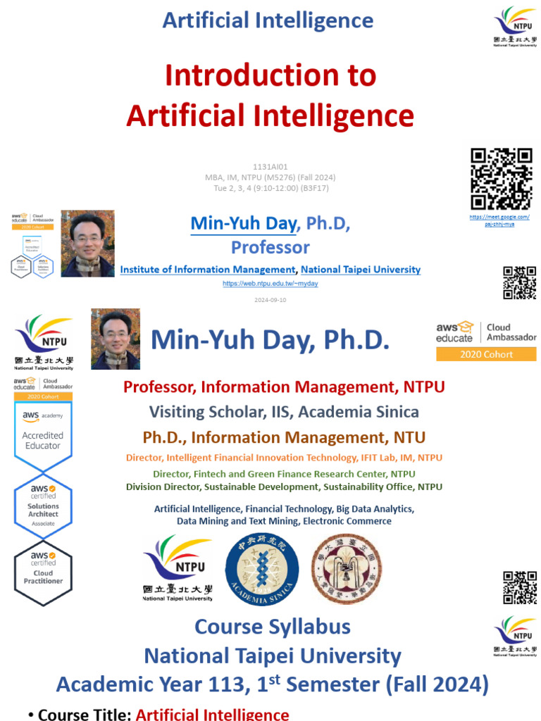 NTPU AI Course Syllabus Fall 2024 | PDF | Artificial Intelligence ...