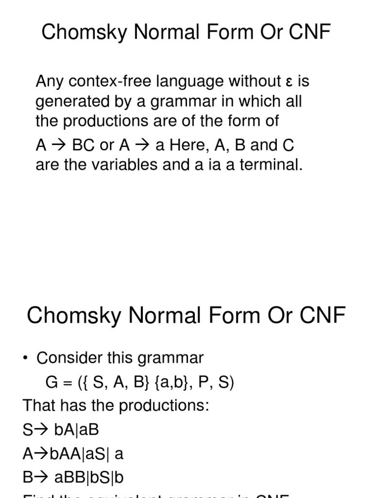 Cnf And Gnf Grammar Deductive Reasoning