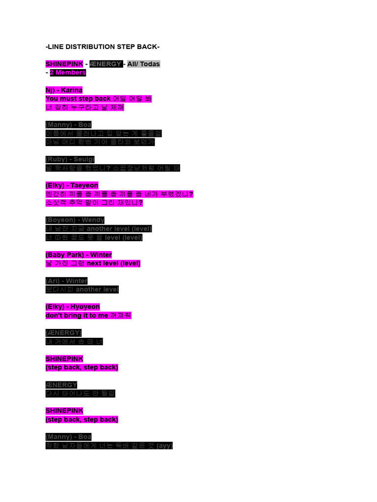 Line Distribution - Step Back (Collab) | PDF