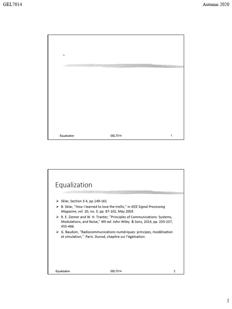 Chp8 Equalization Light en | PDF | Equalization (Audio) | Bandwidth (Signal Processing)