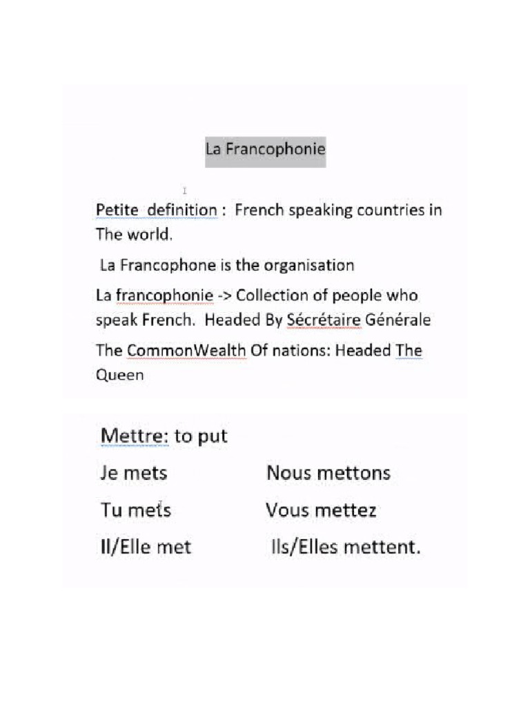 La Francophonie 1 | PDF