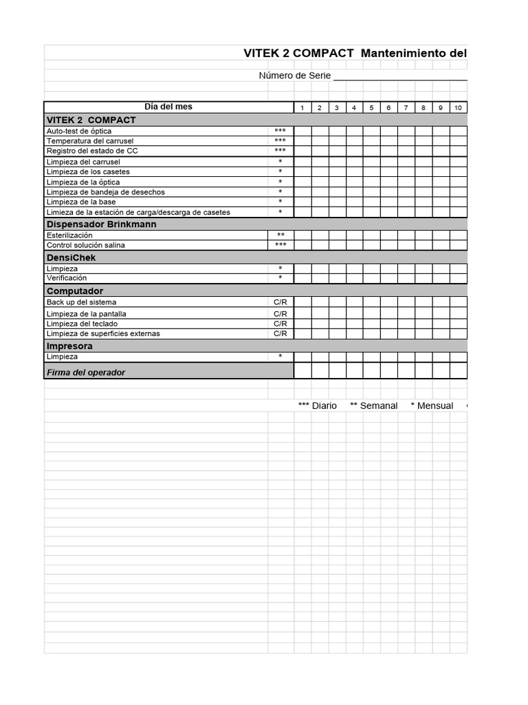 Mantenimiento Vitek 2 | PDF