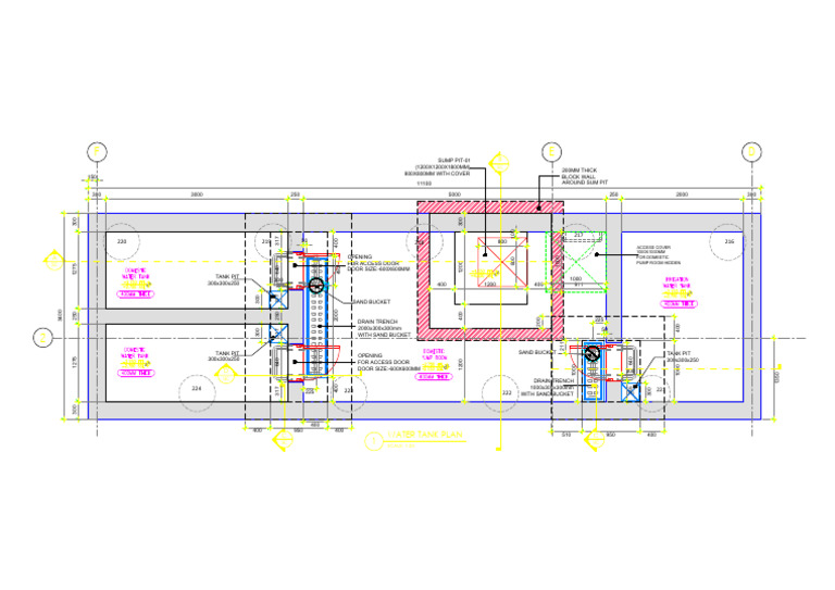 Water Tank Ga Layout & Section Details Plot#212-Rev1-Model | PDF