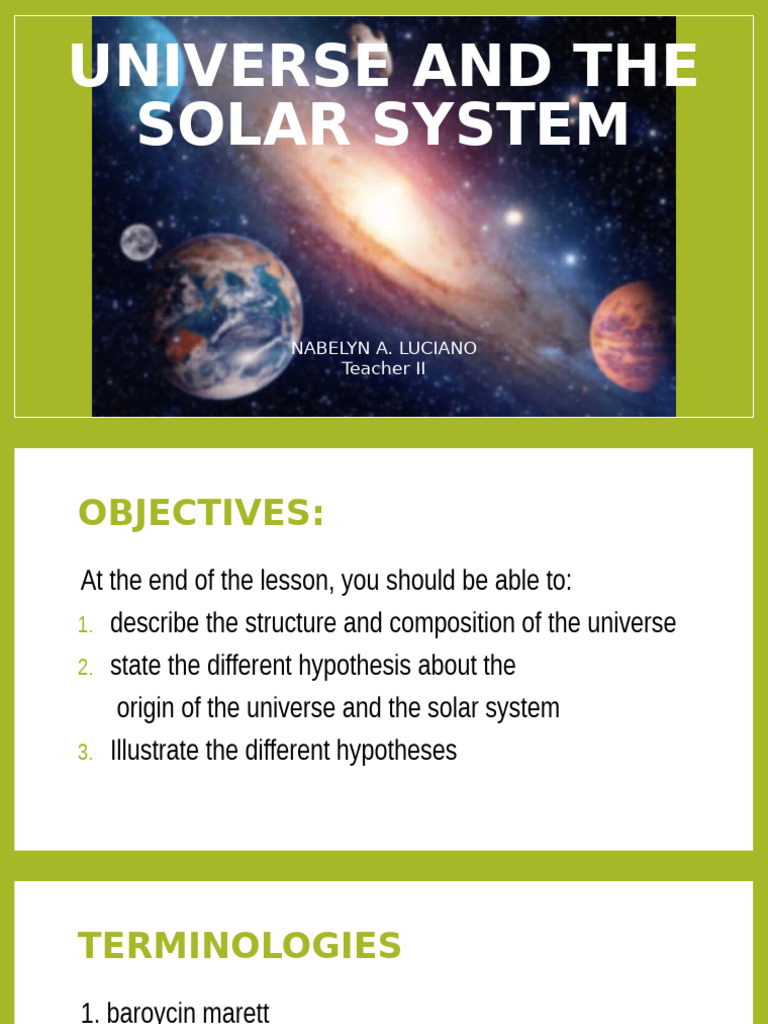 Lesson 1 Universe and The Solar System | PDF