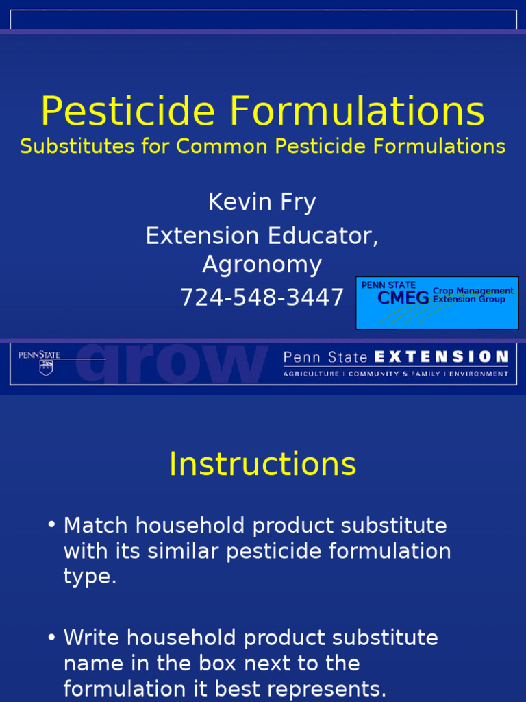 Pesticide Formulations Substitutes For Common Pesticide Formulations ...