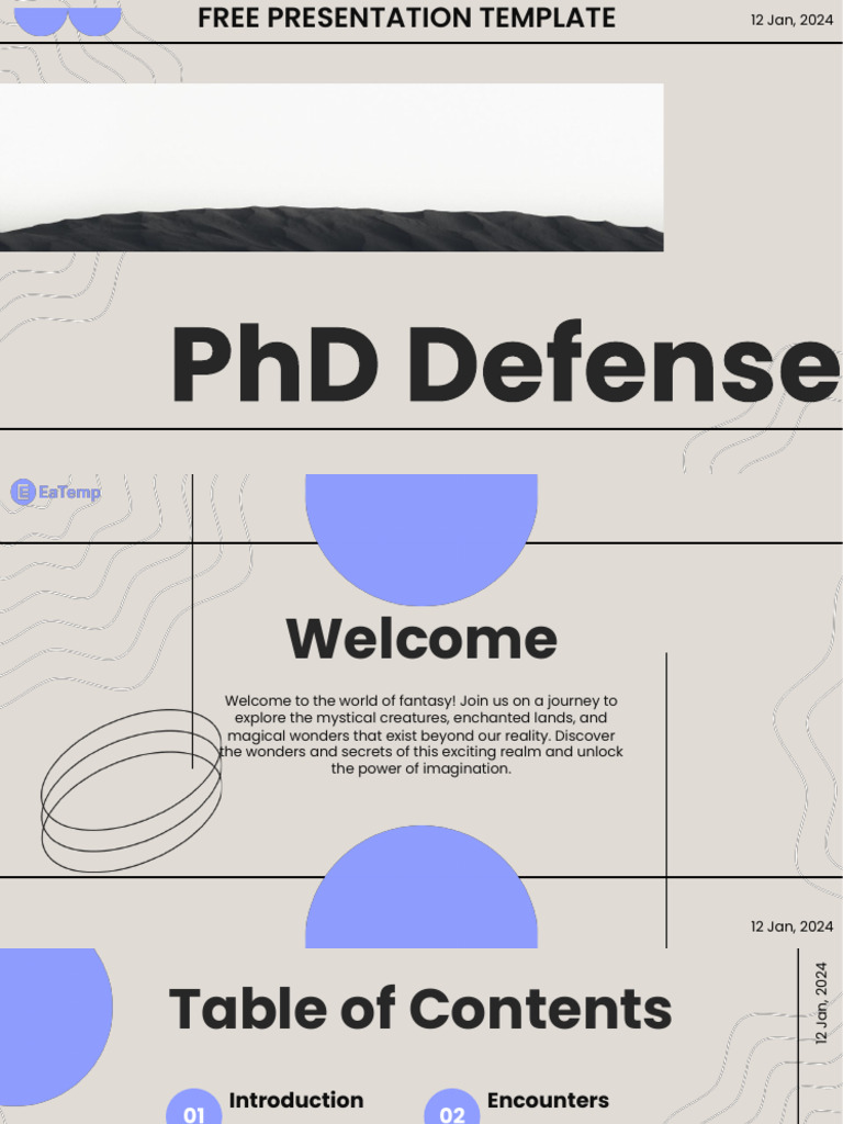 PHD Defense PowerPoint Template by EaTemp | PDF | Dragon | Fantasy