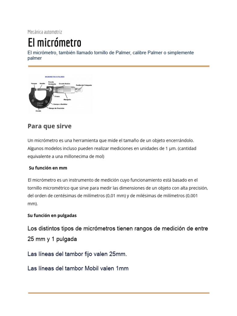 Tarea de Micrómetros | PDF