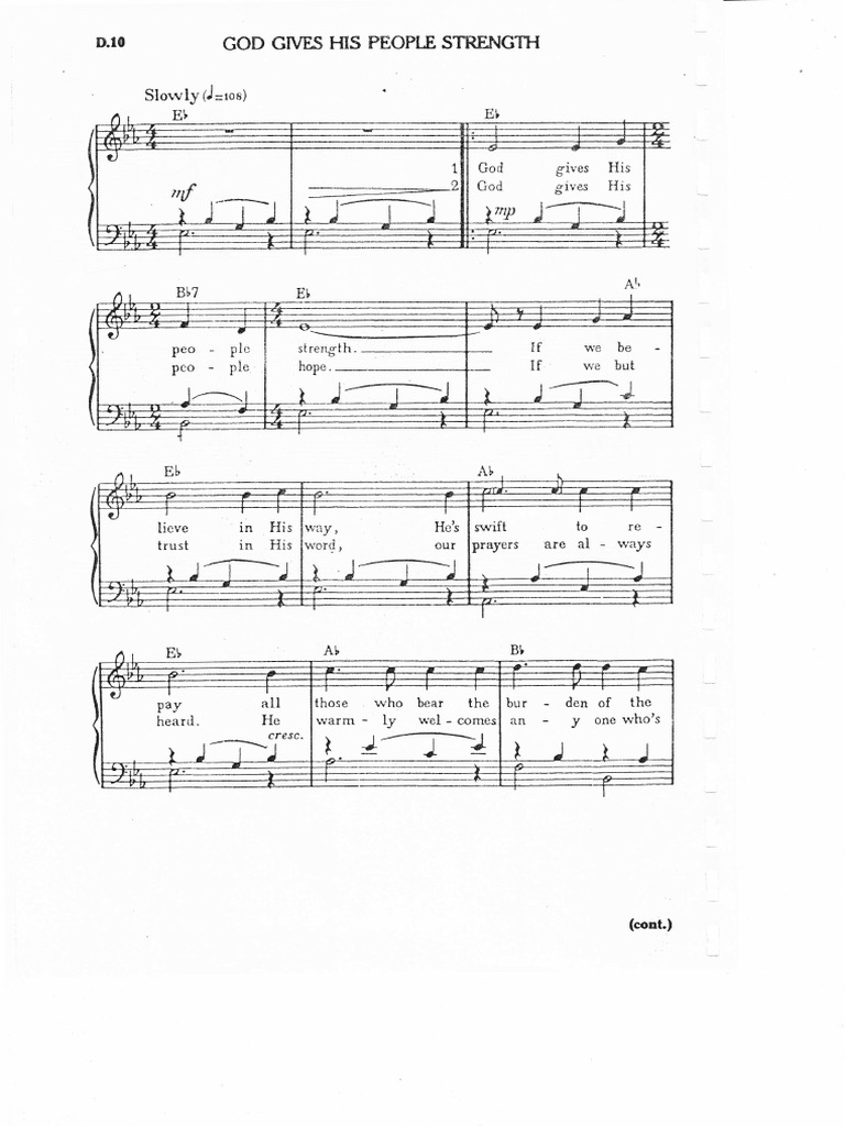 God Gives His People Strength Lyrics | PDF